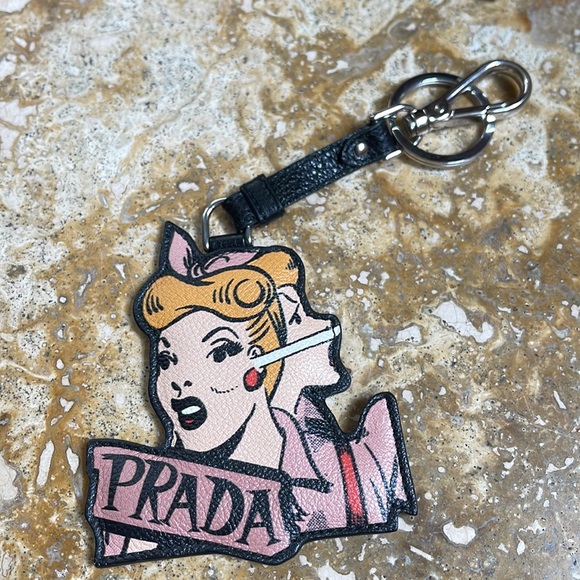 Prada | Accessories | Prada Keychain Two Sided Fun New With Box And Tag ...